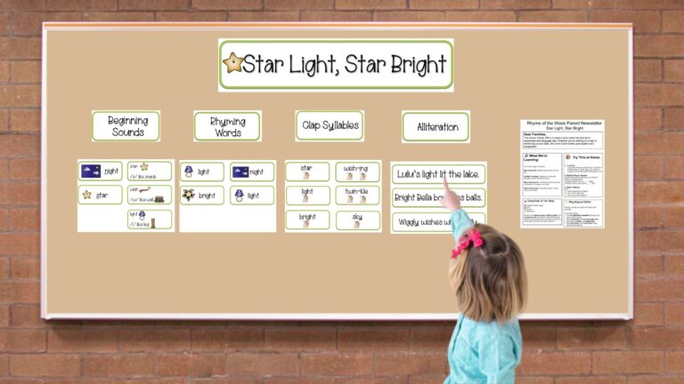 Star Light Star Bright Adapted Book: Free Preschool Literacy & Phonemic ...